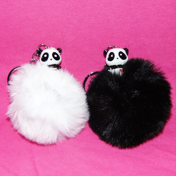 Accessories | Super Cute Panda Fuzzy Keychains | Poshmark
